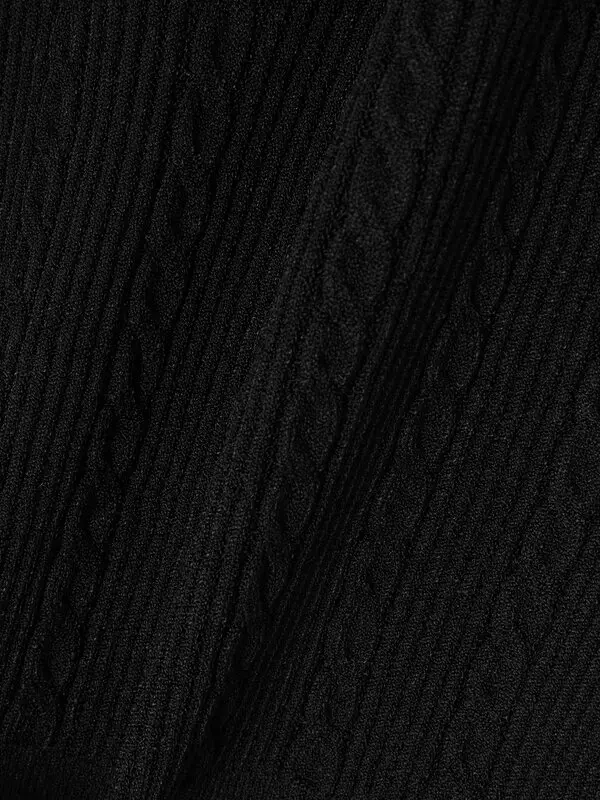 Balmain Ribbed Cable-knit Halterneck Top