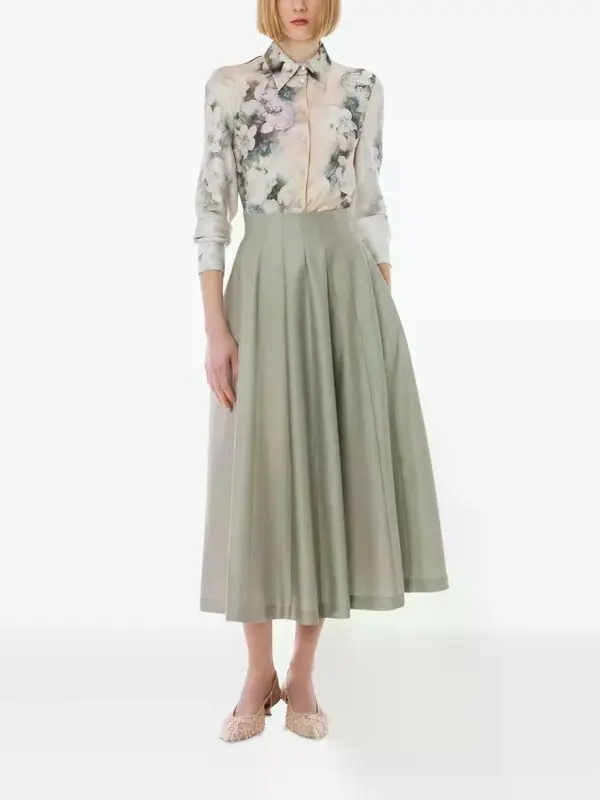 Alberta Ferretti Pleated Midi Skirt