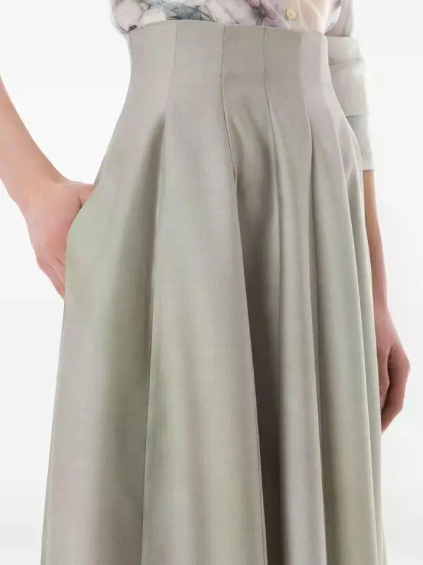 Alberta Ferretti Pleated Midi Skirt