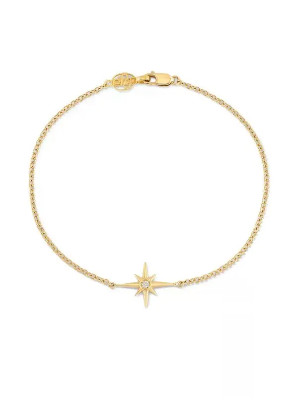 DOWER & HALL 14kt Yellow Single North Star Diamond Bracelet - Gold