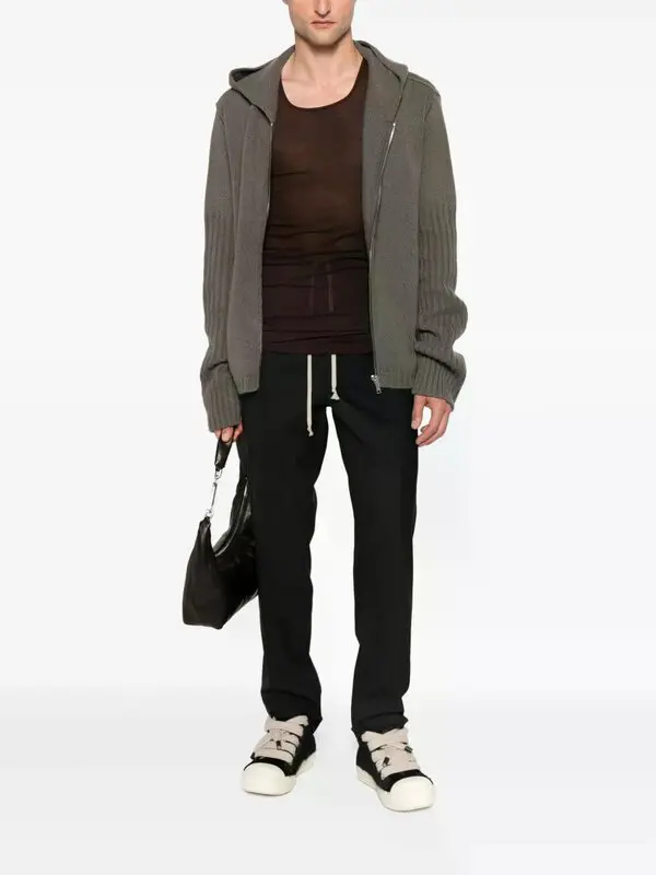 Rick Owens Hooded Ribbed-cuff Cashmere Cardigan