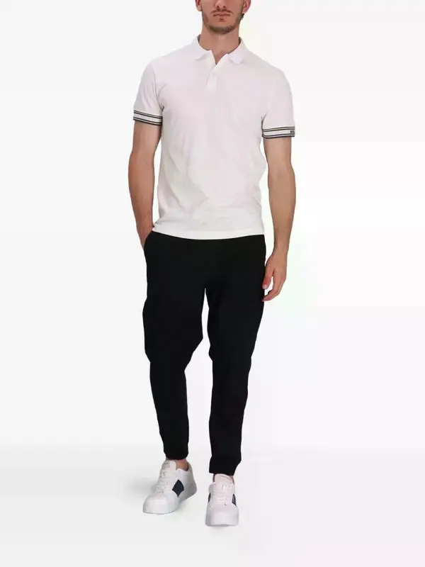 BOSS Striped-cuff Polo Shirt - White