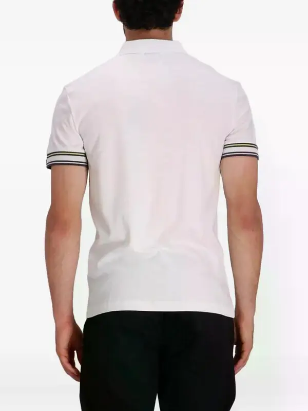 BOSS Striped-cuff Polo Shirt - White