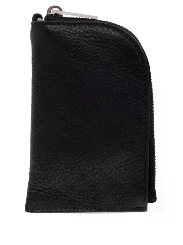 Rick Owens Zipped Leather Coin Purse - Black