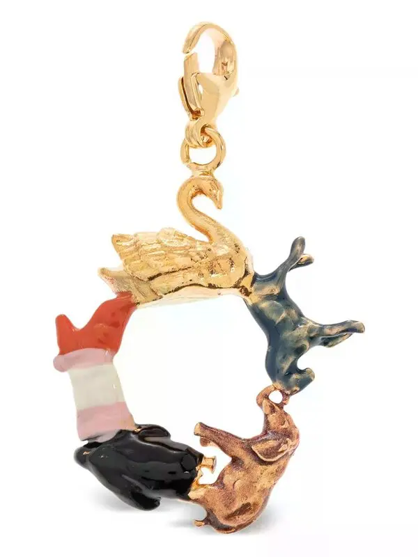 Marni Alphabet O Animal-circle Pendant - Gold
