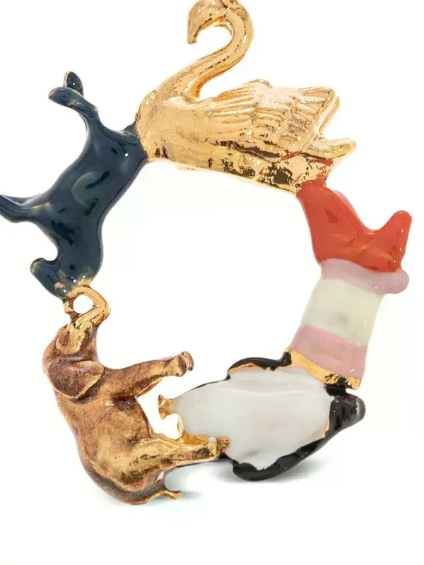 Marni Alphabet O Animal-circle Pendant - Gold