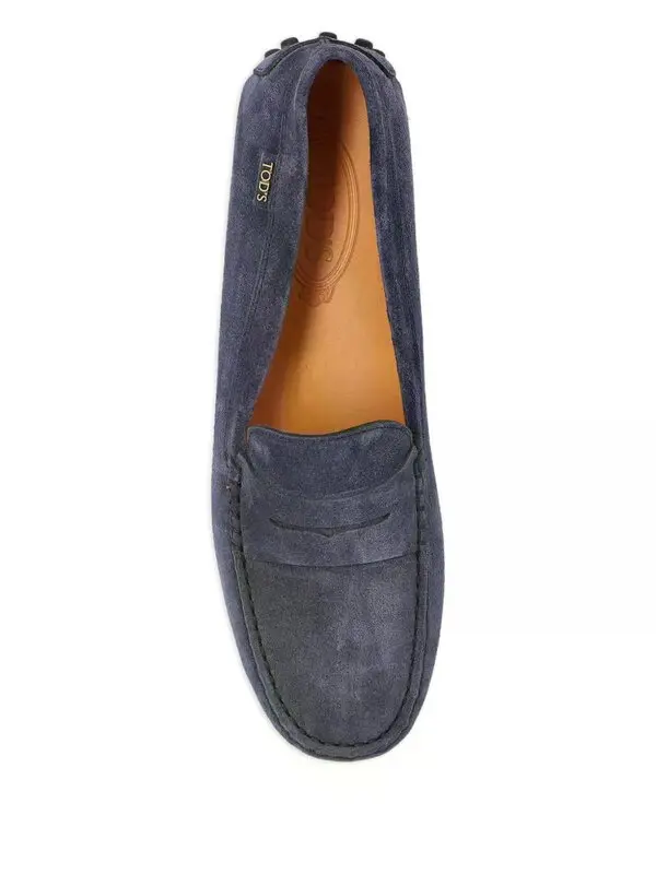 TOD'S Gommino Pebble-textured Suede Loafers - Blue