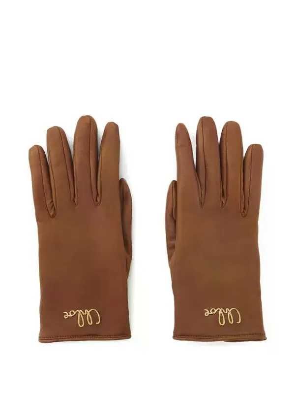 Chloé Iconic Logo Leather Gloves
