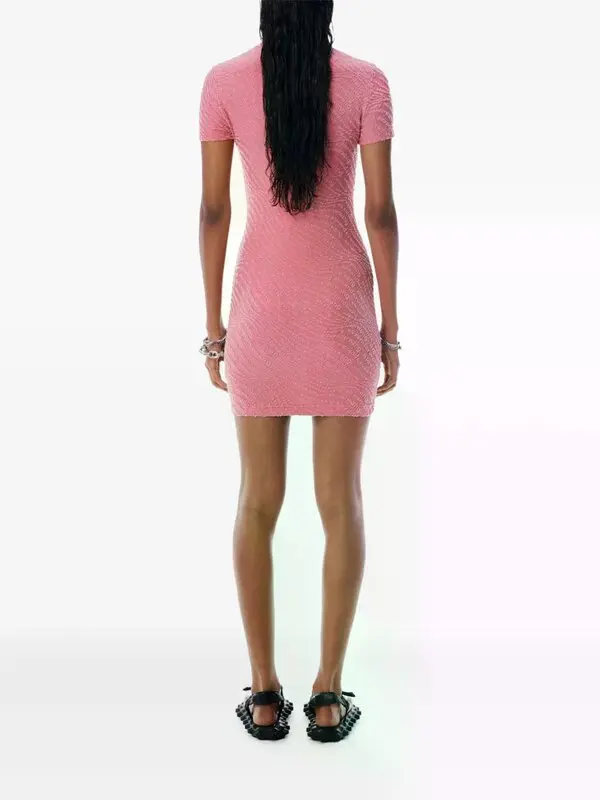 Alexander Wang Short-sleeve Logo-embossed Dress - Pink