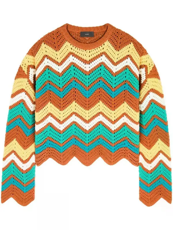 Alanui Kaleidoscopic Chevron Knit Jumper