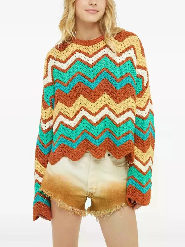 Alanui Kaleidoscopic Chevron Knit Jumper
