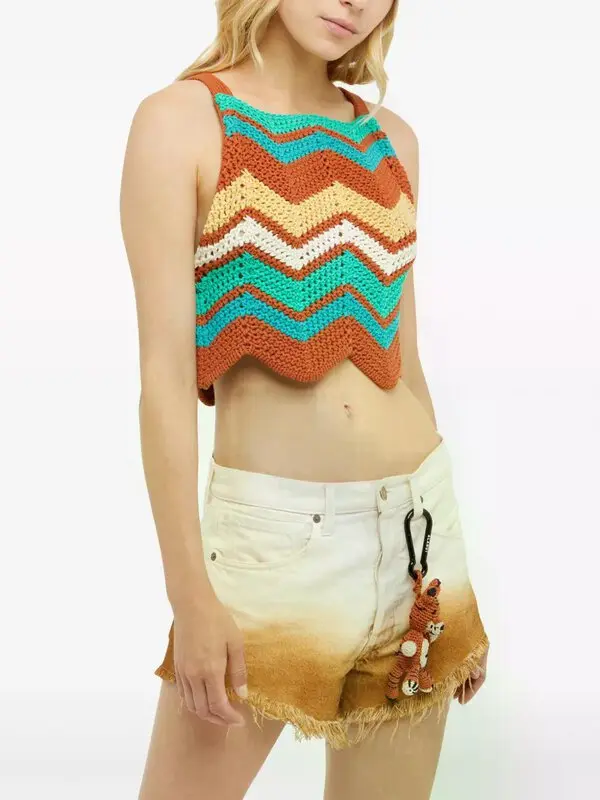 Alanui Kaleidoscopic Chevron Knit Top