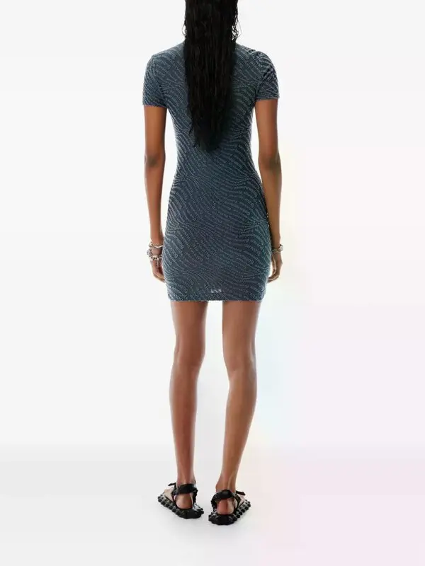Alexander Wang Logo-embossed Short-sleeve Dress - Grey