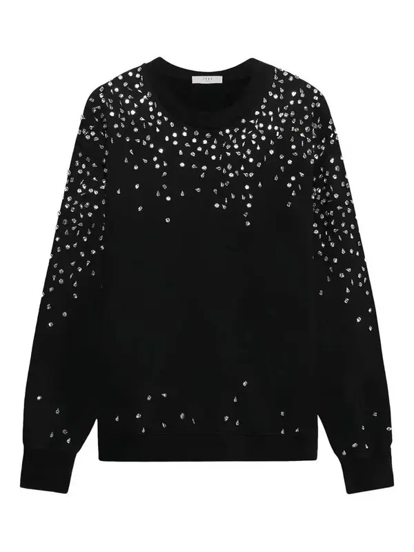 1989 STUDIO Cotton Crewneck Sweatshirt With Rhinestone Embellishments