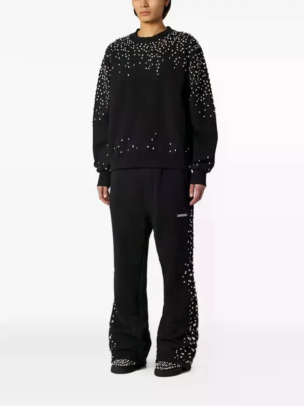 1989 STUDIO Cotton Crewneck Sweatshirt With Rhinestone Embellishments