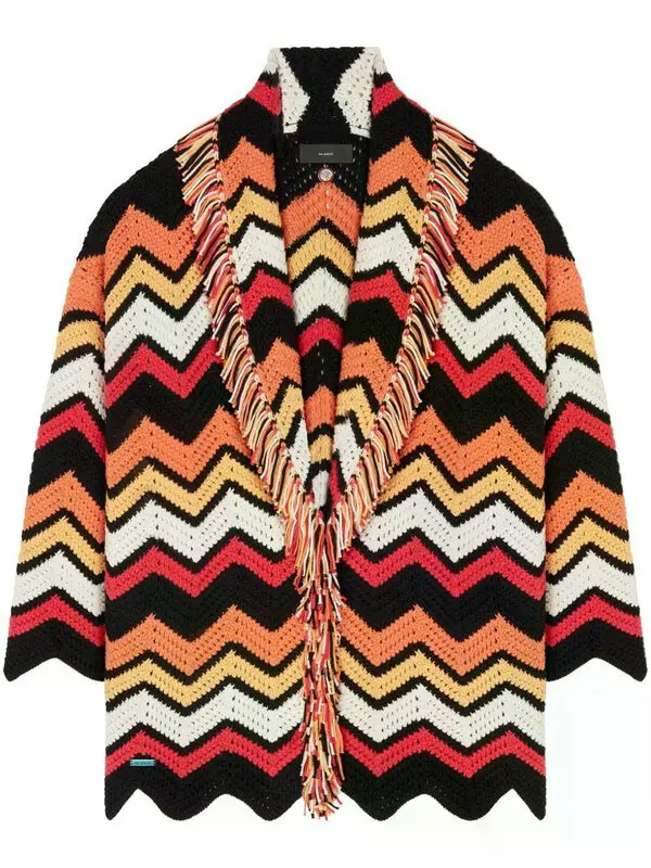 Alanui Kaleidoscopic Chevron Knit Cardigan
