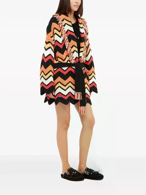 Alanui Kaleidoscopic Chevron Knit Cardigan
