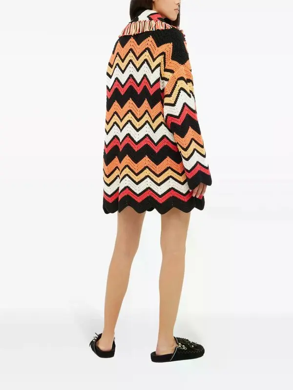 Alanui Kaleidoscopic Chevron Knit Cardigan
