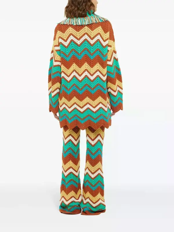 Alanui Kaleidoscopic Chevron Knit Cardigan