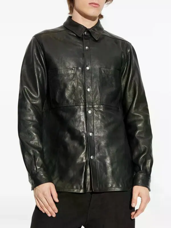 Rick Owens Leather Shirt - Black