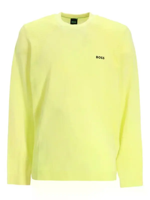 BOSS Crew-neck Sweater With Logo Embroidery