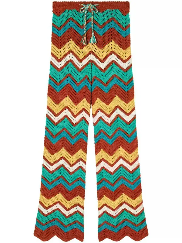 Alanui Kaleidoscopic Chevron Knit Trousers