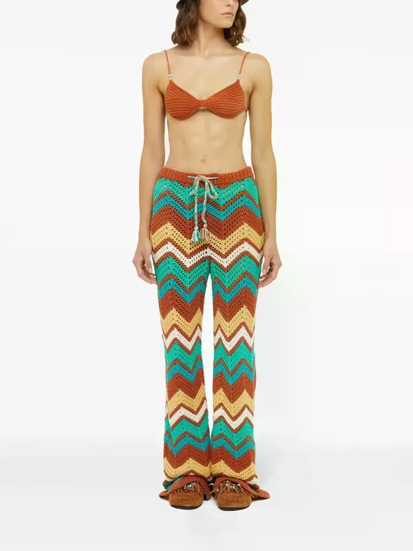 Alanui Kaleidoscopic Chevron Knit Trousers