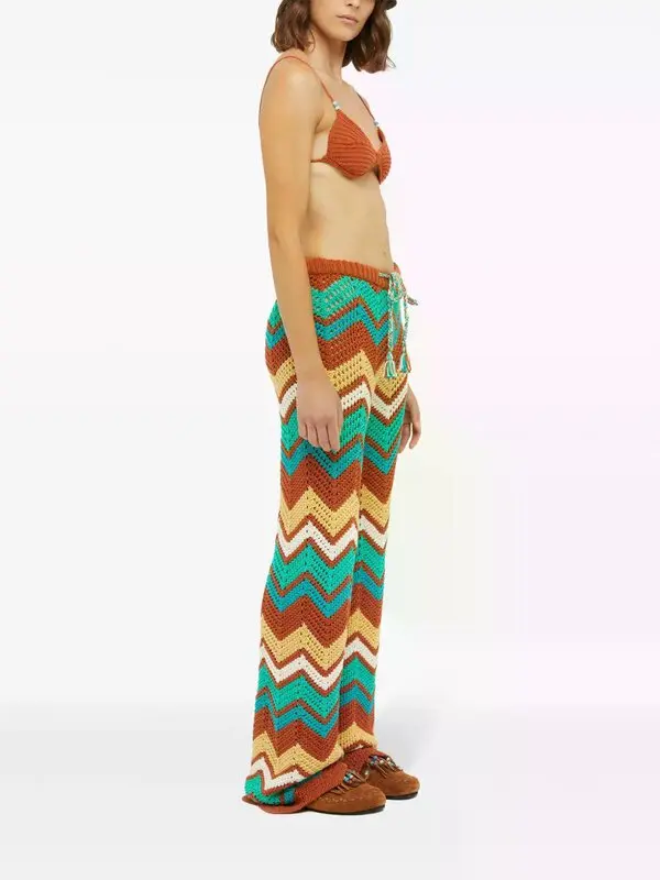 Alanui Kaleidoscopic Chevron Knit Trousers