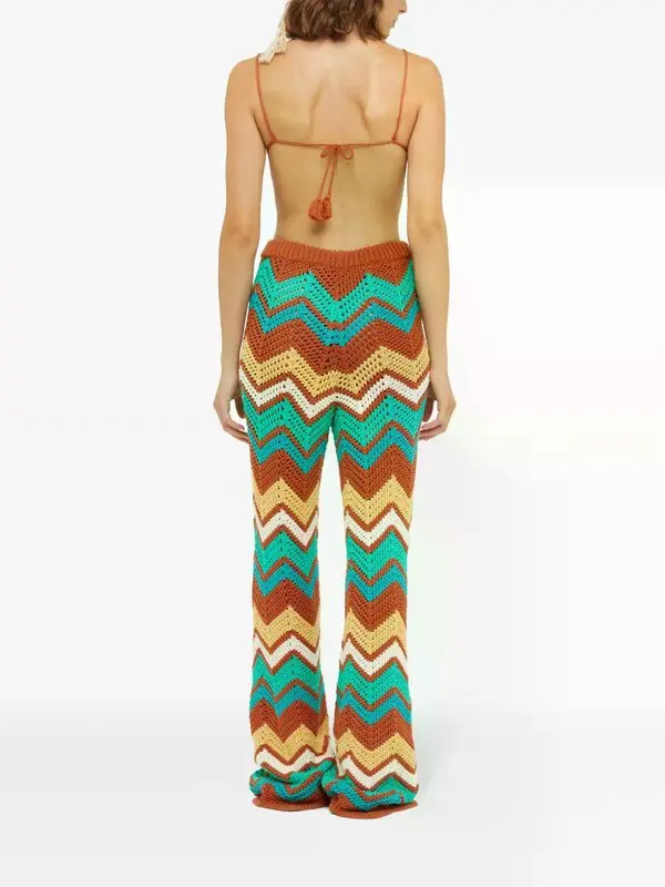 Alanui Kaleidoscopic Chevron Knit Trousers