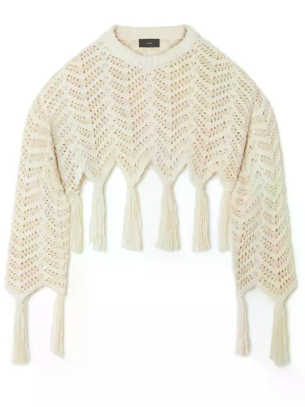 Alanui Chevron Knit Fringed Cropped Jumper