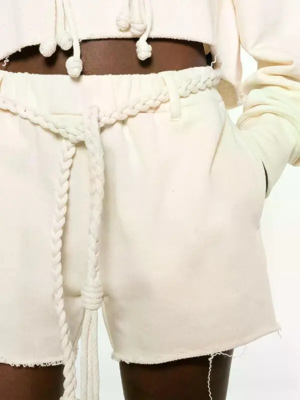 Alanui Braided-belt Cotton Shorts