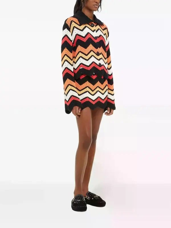 Alanui Kaleidoscopic Chevron Knitted Jacket