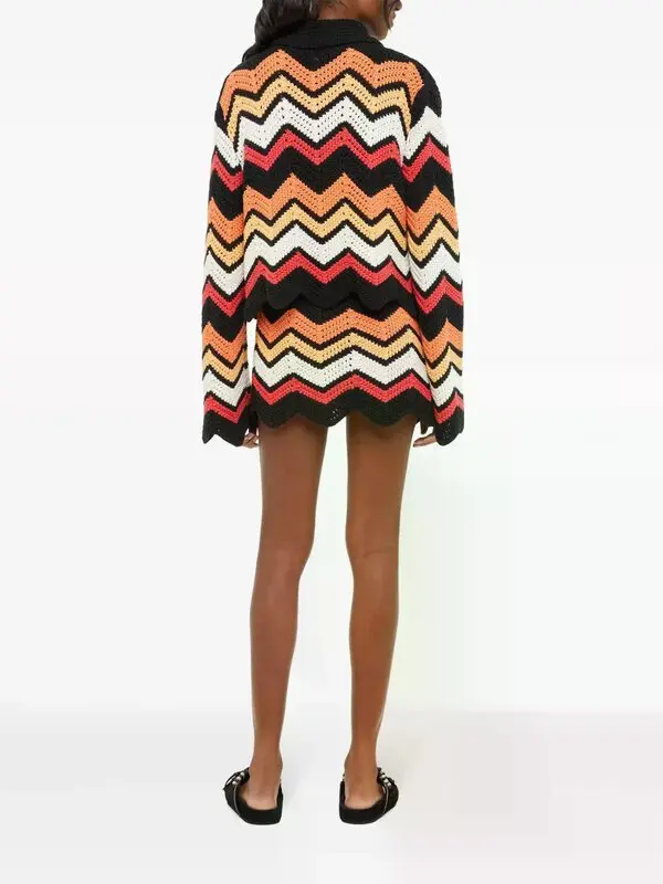 Alanui Kaleidoscopic Chevron Knitted Jacket