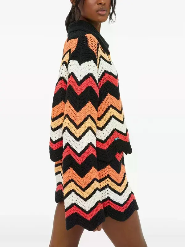 Alanui Kaleidoscopic Chevron Knitted Jacket