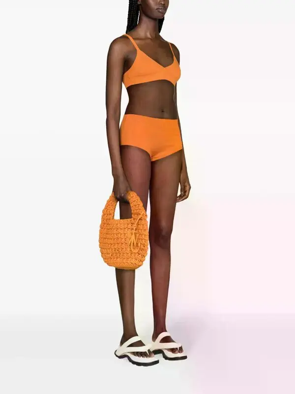 Alanui High-waist Ribbed Knit Shorts