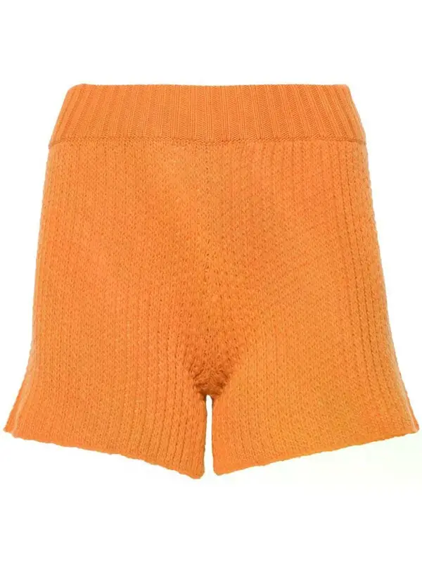 Alanui Ribbed Knit Cotton-cashmere Blend Shorts