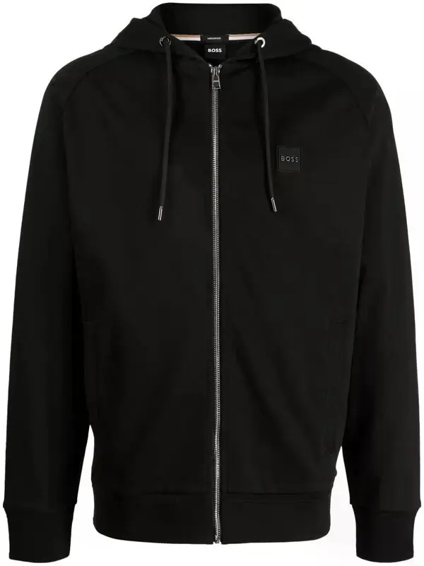 BOSS Logo-patch Drawstring Hoodie