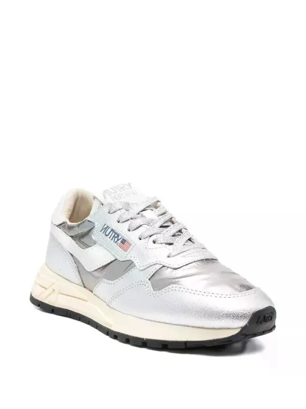 AUTRY Reelwind Metallic Leather Sneakers - Silver