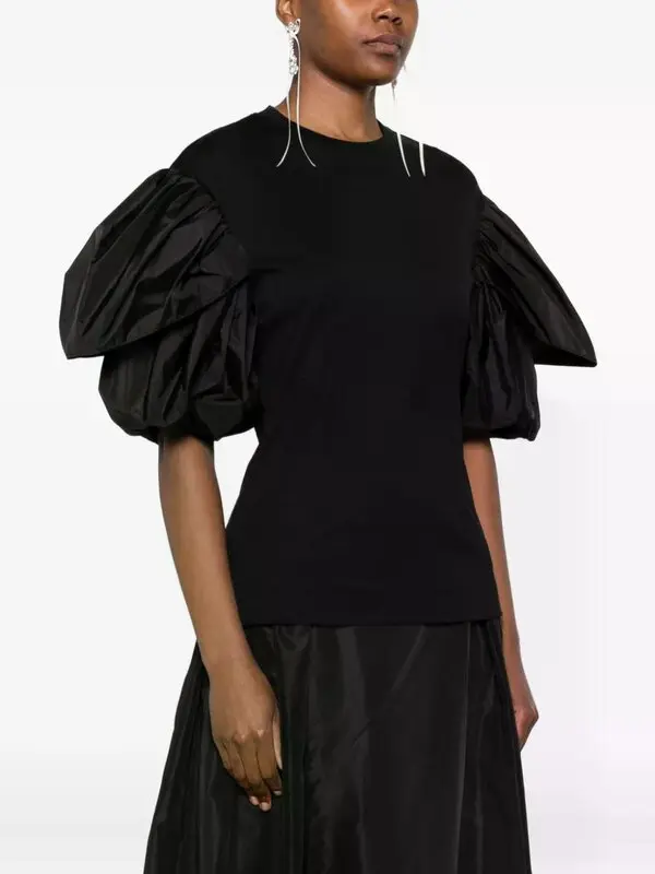 Simone Rocha Ruffled-sleeves T-shirt - Black