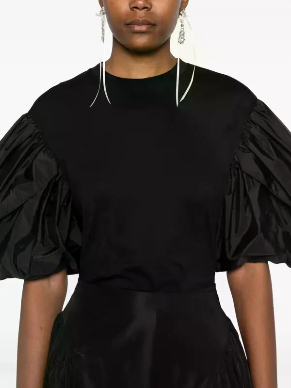 Simone Rocha Ruffled-sleeves T-shirt - Black