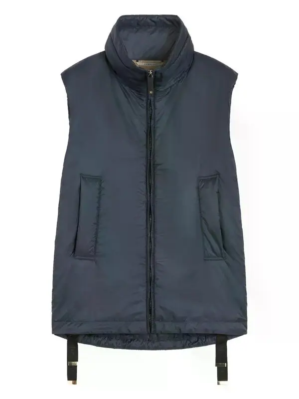 Max Mara High-neck Zip-front Gilet - Blue