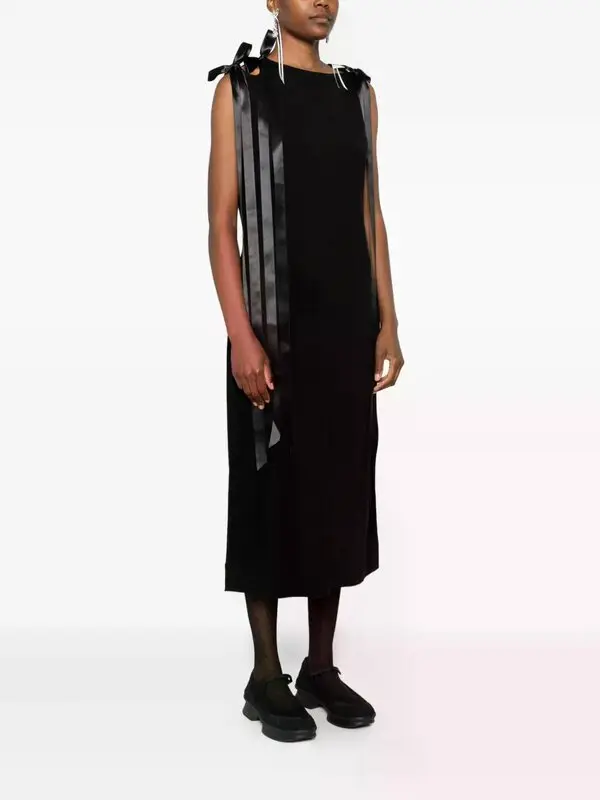 Simone Rocha Bow Strap-detail Midi Dress - Black