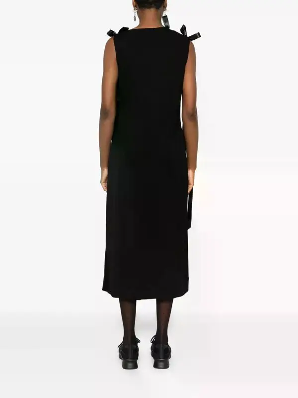 Simone Rocha Bow Strap-detail Midi Dress - Black