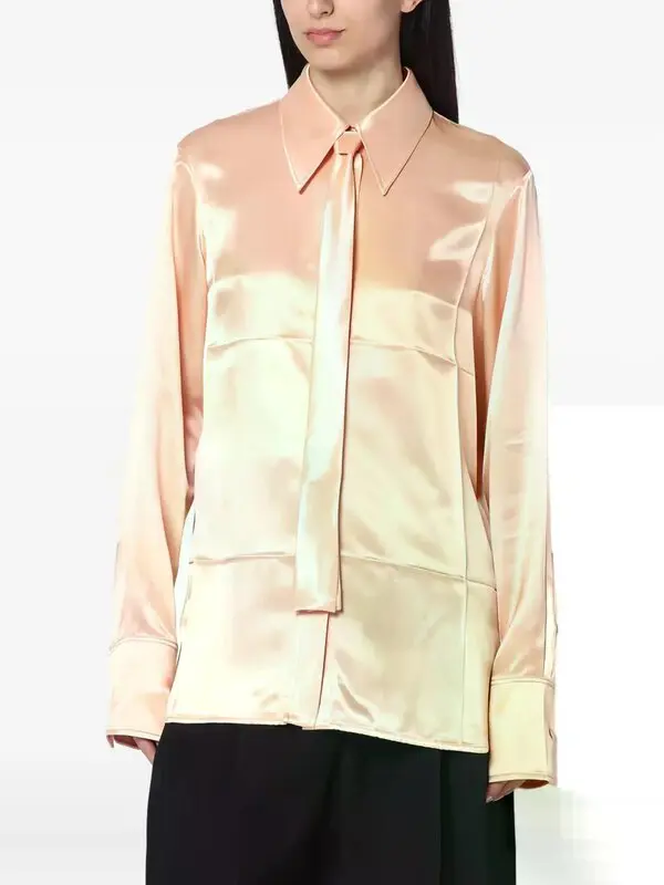 JIL SANDER Satin Tie-neck Shirt