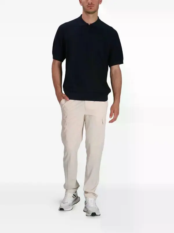 BOSS Zip-up Short-sleeve Polo Shirt - Blue