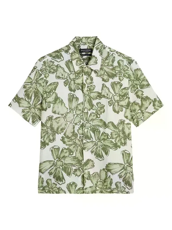Marc O'polo Floral-print Short-sleeve Shirt - Green