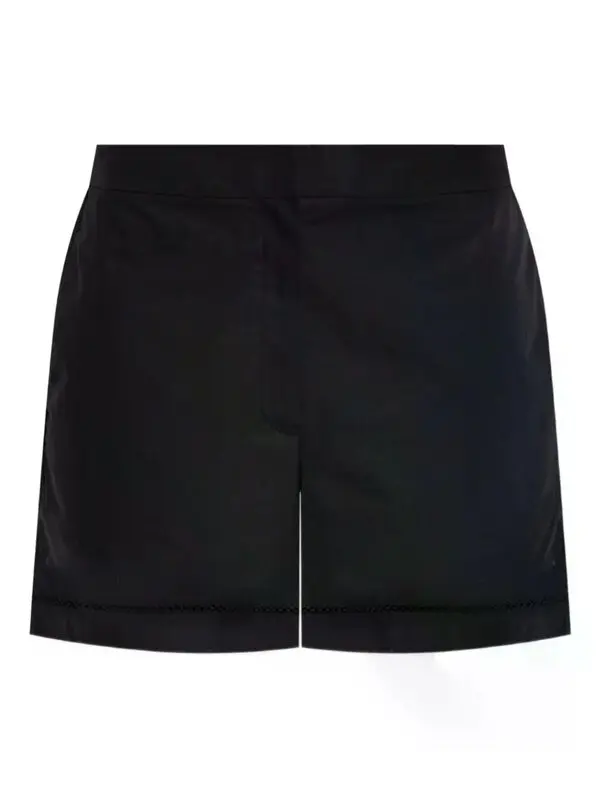 Theory Eyelet-detail Poplin Shorts - Black