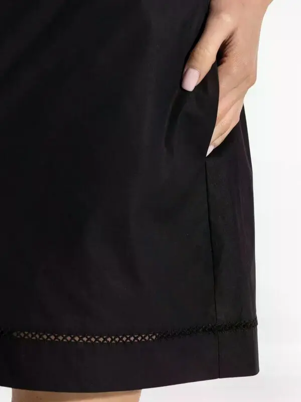 Theory Eyelet-detail Poplin Shorts - Black