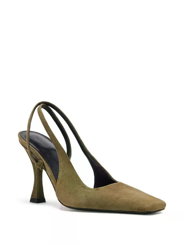 Proenza Schouler 90mm Trap Cross Heeled Pumps - Green