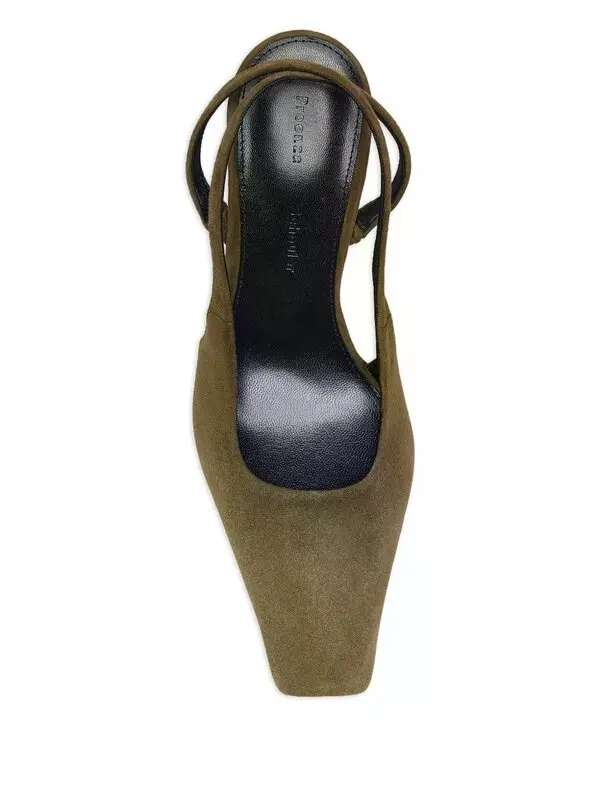 Proenza Schouler 90mm Trap Cross Heeled Pumps - Green